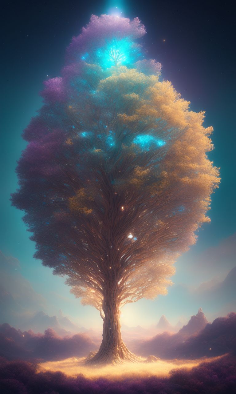 warped-seal922: TREE OF LIFE WITH LIGHT BLUE, GOLD, BROWN AND DARK ...
