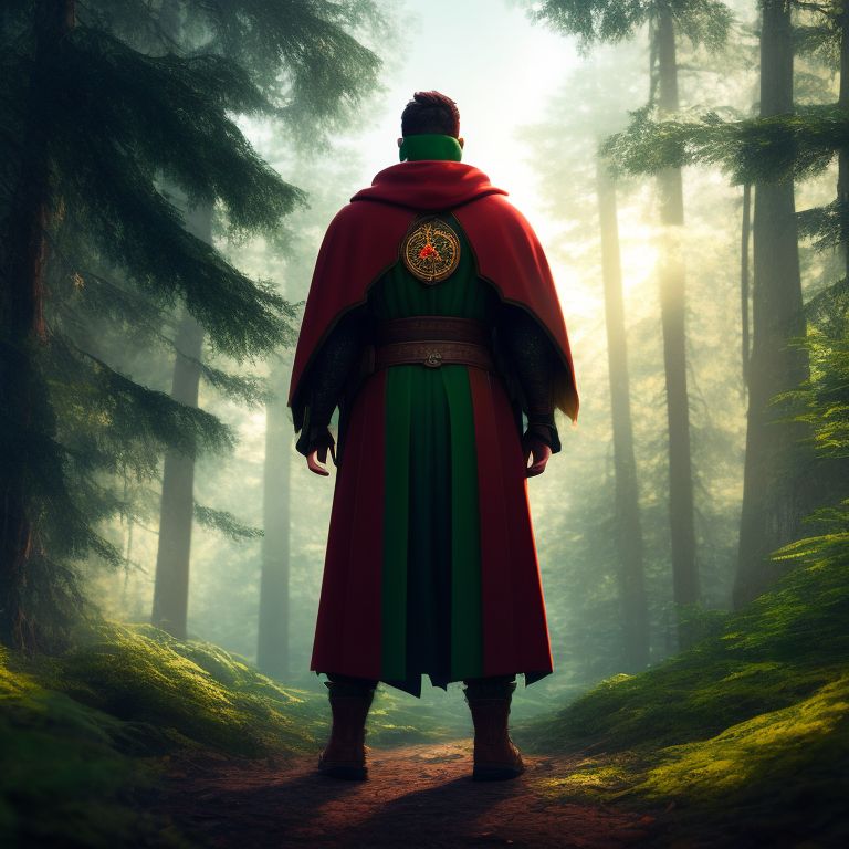 awful-tapir502: Man in a tattered red cloak with glowing green goggles ...