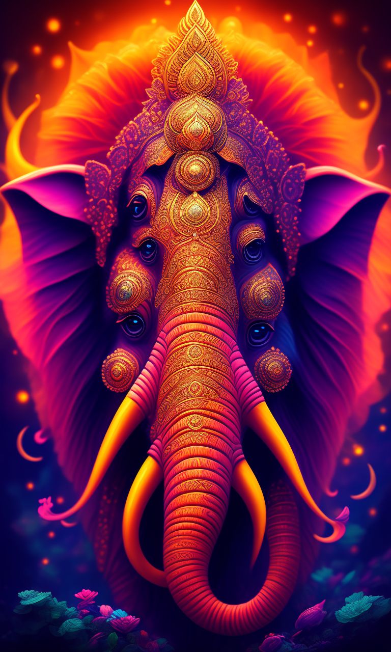 Trippy Ganesh Art