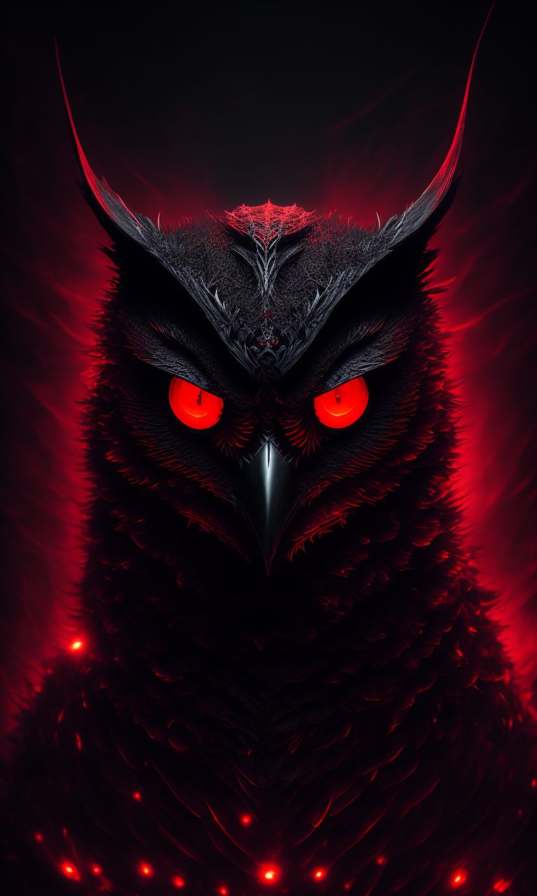Owl With Red Eyes Creepy