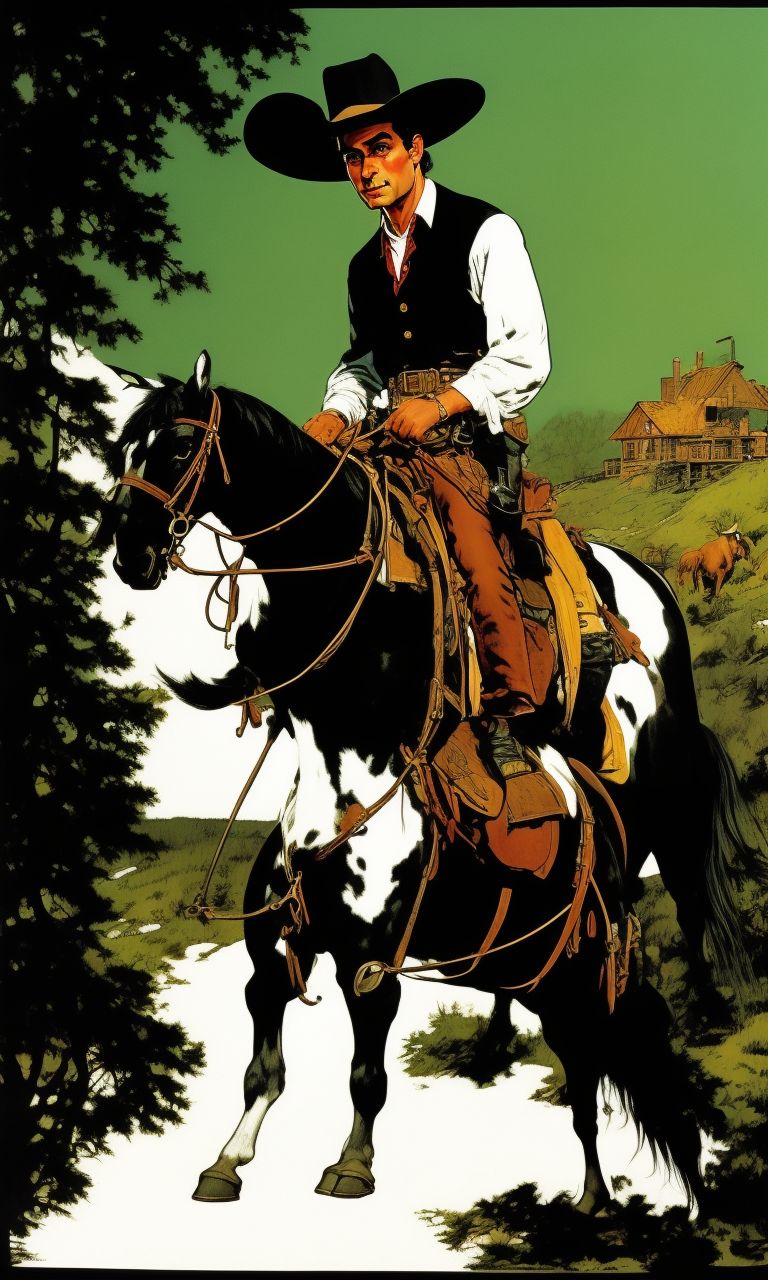 Fedoraxsa: Cartoon animation , A cowboy in a wild country house, Black ...