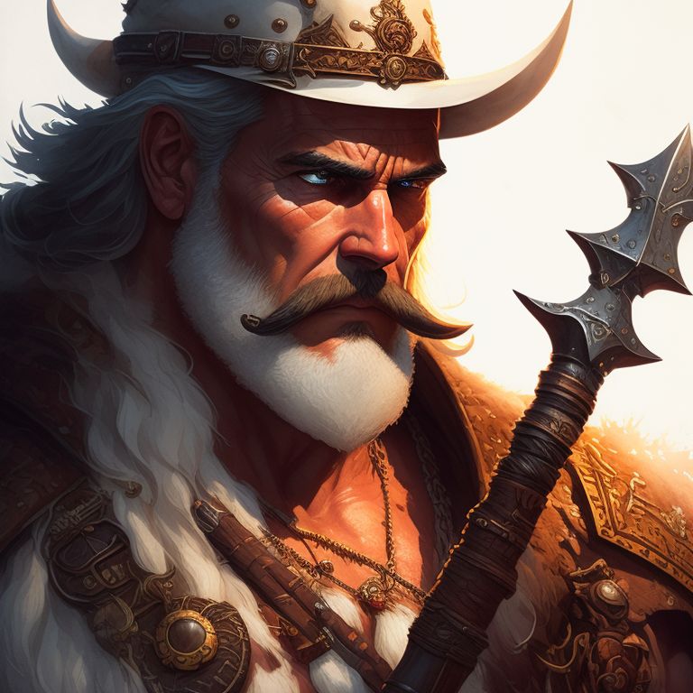 misty-ant872: a portrait of a dyd barbarian that has a big moustache ...