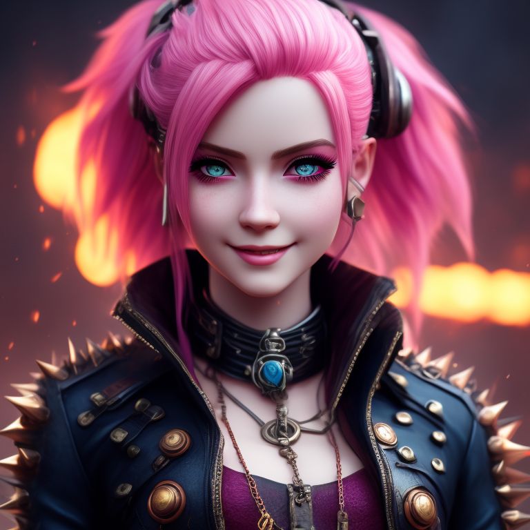 defiant-boar713: Pink haired girl, blue eyes, retro steampunk, badass ...