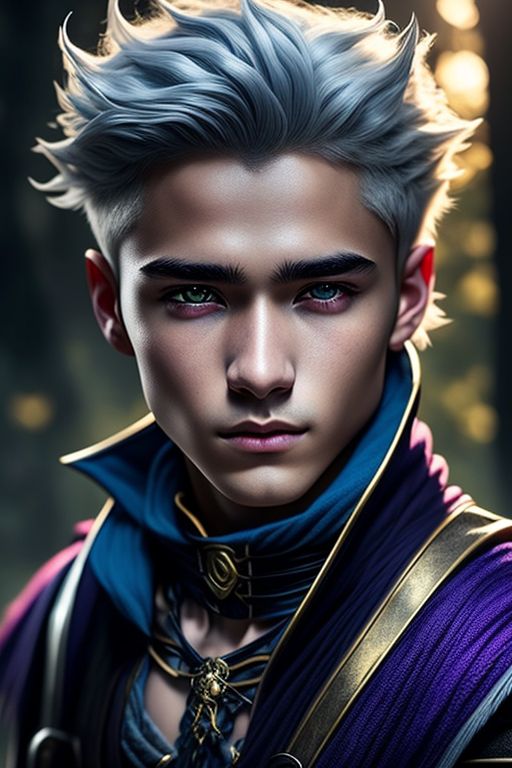 front-quail508: Young male wizard who has blue skin, purple braided ...