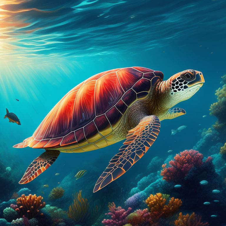 Colorful Sea Turtles