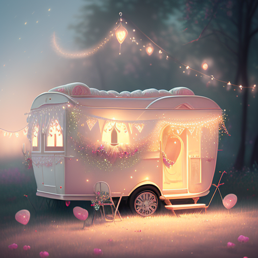 portly-rail518: White cute caravan with white pale pink roses and ...