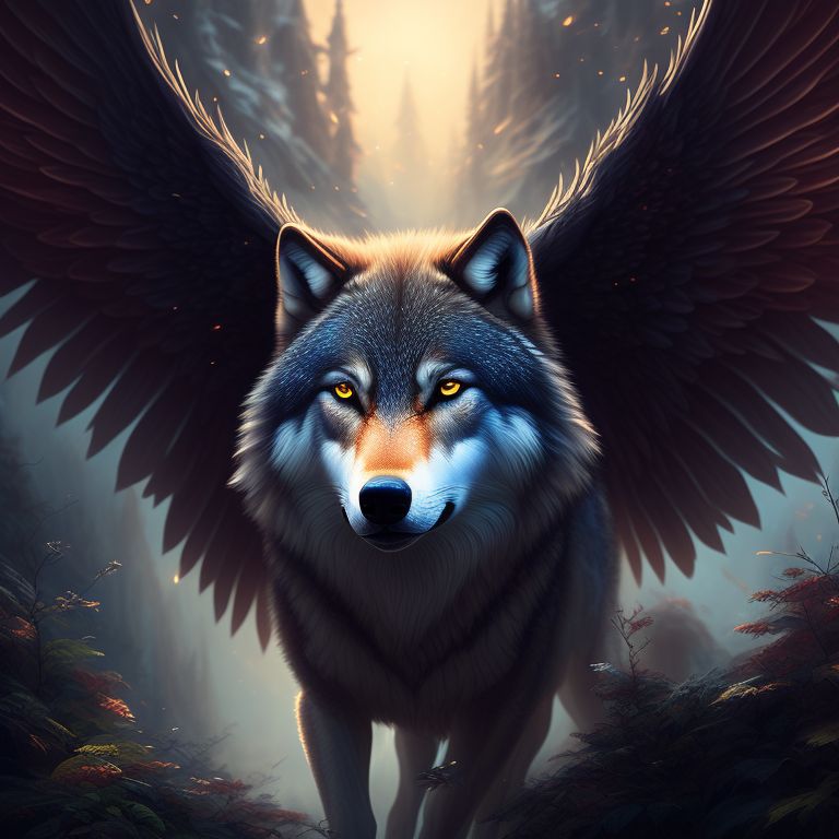 Anime Winged Wolf Wallpaper