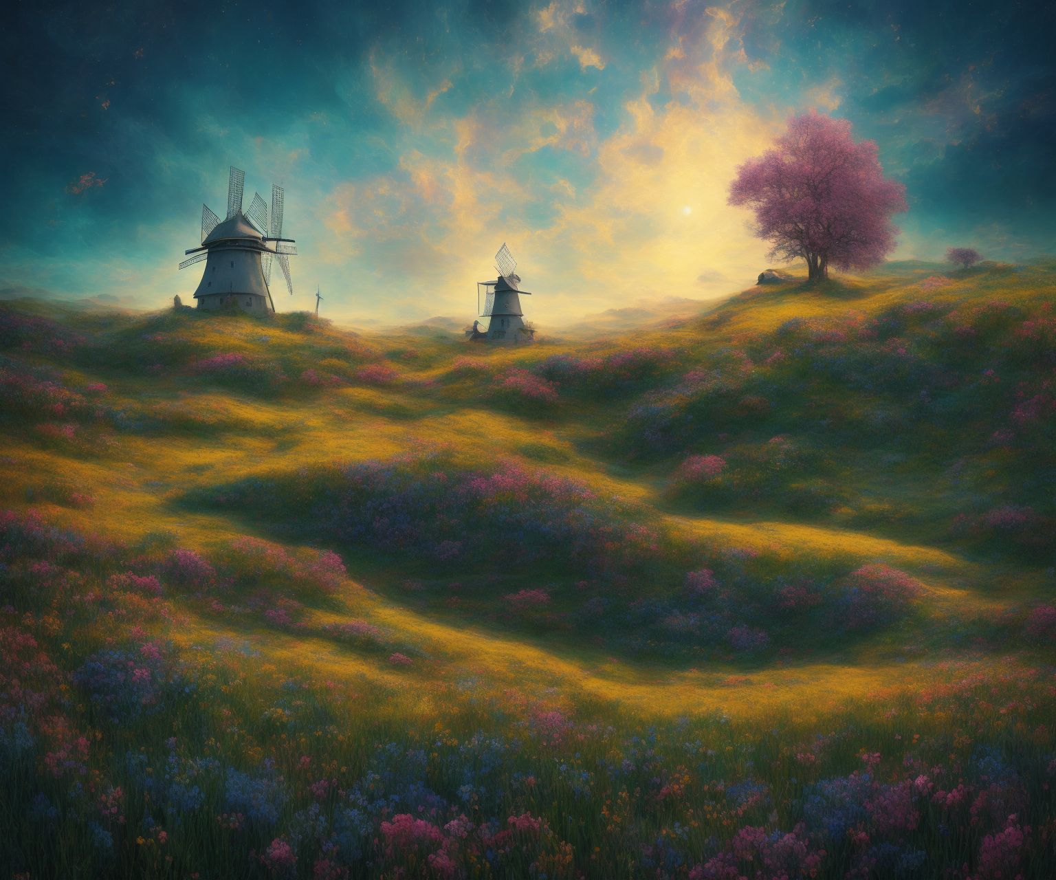 frizzy-seal238: a cowboy on a horse, farm land with a blue sky, a ...