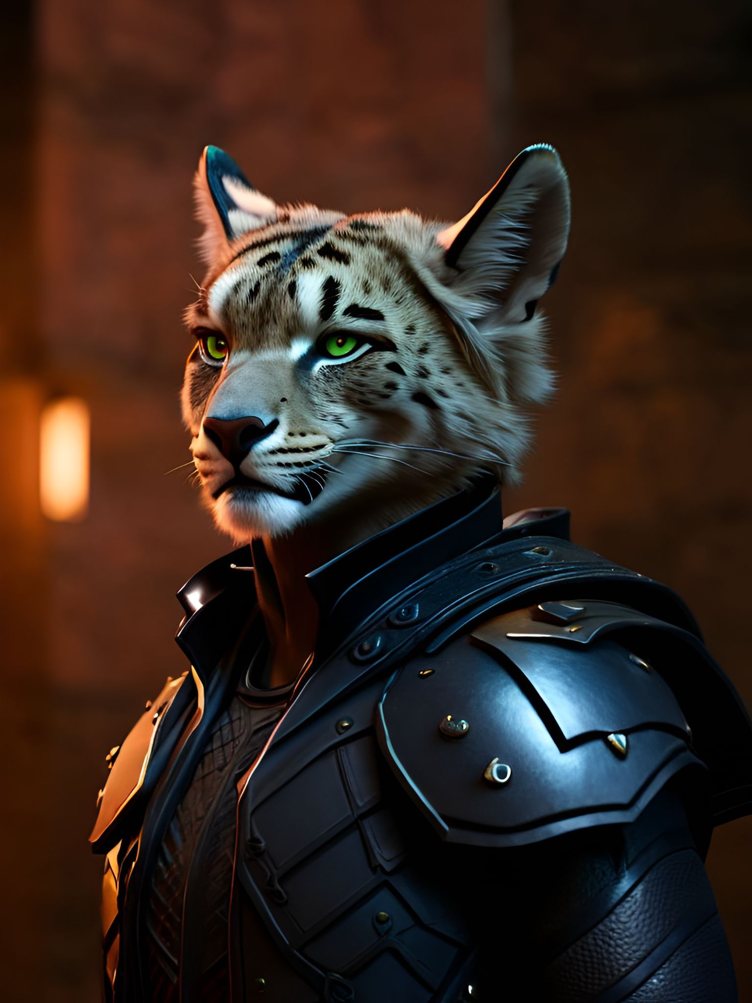 Snow Leopard Green Eyes