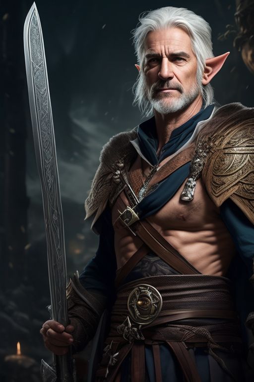 Male Elf Warrior With Tattoos