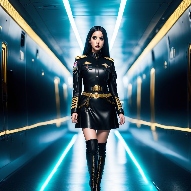 gray-octopus417: goth girl in black leather military short dress ...