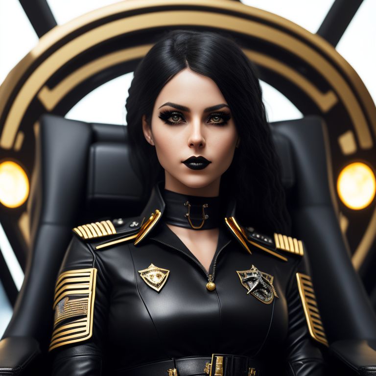 gray-octopus417: Goth girl in black leather military uniform short ...