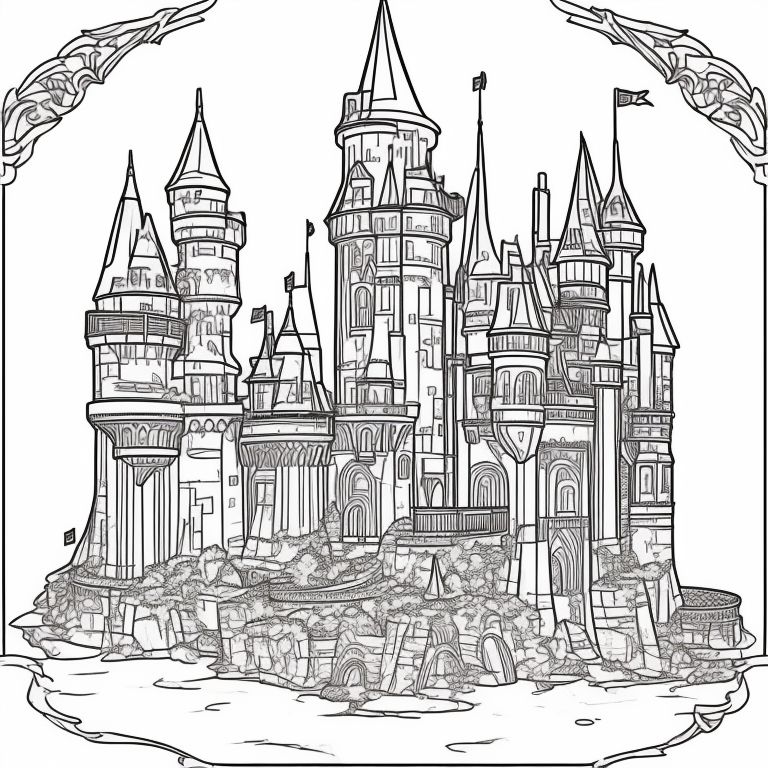 Disney Cinderella Castle Coloring Pages