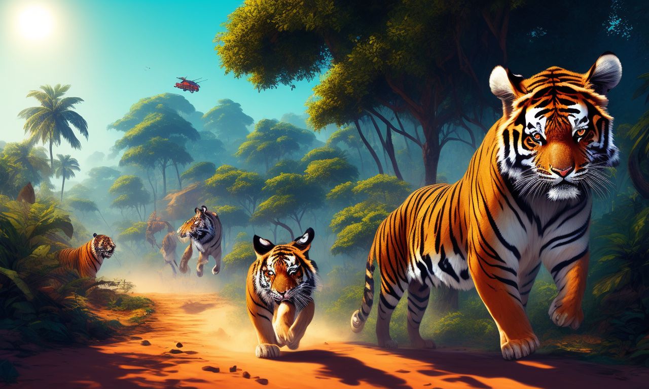 Tiger Chasing Man