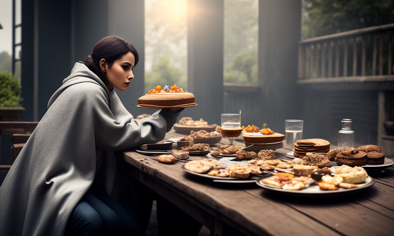 moral-turtle525: people with perfect features, hungry, at a table ...