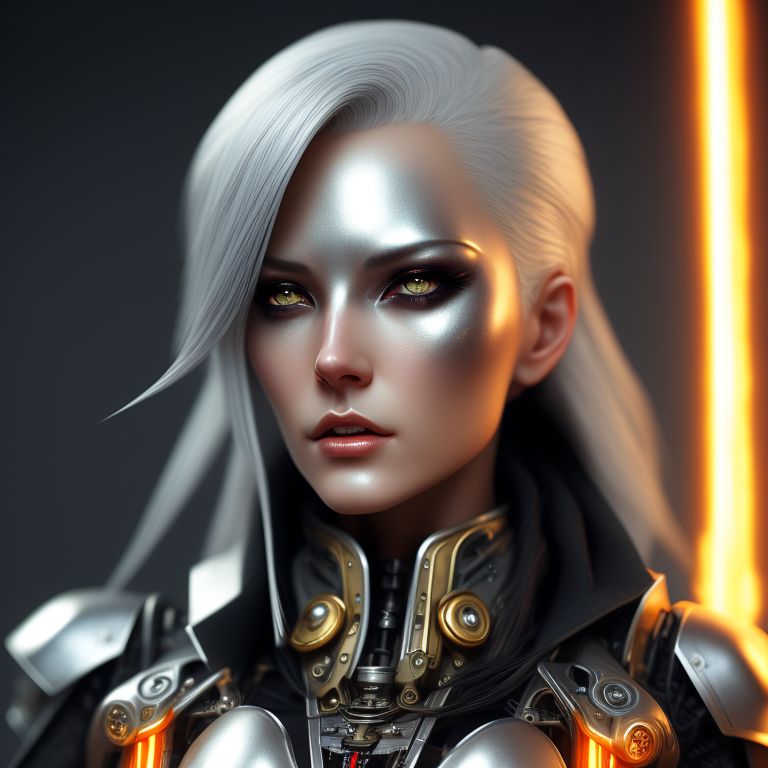 slim-jackal720: female android with silver metallic silver skin and ...