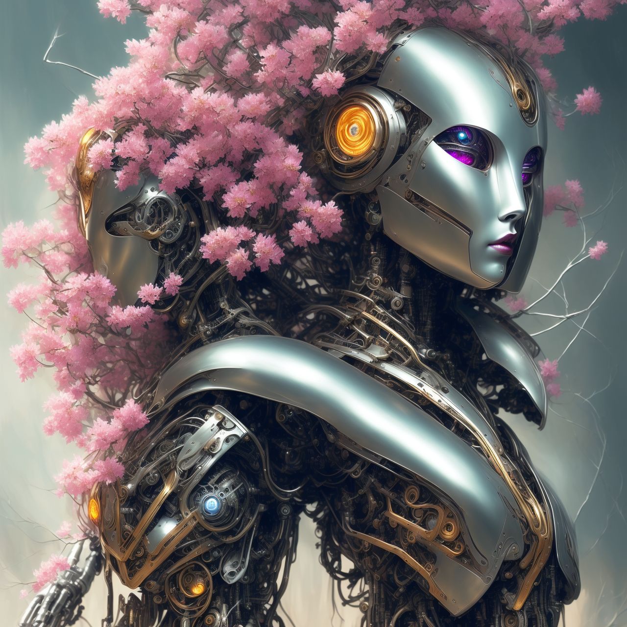 slim-jackal720: female android with silver metallic silver skin and ...