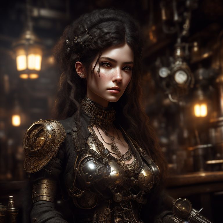 dopey-fly83: A Gorgeous Steampunk Girl Sitting In A Western Tavern ...