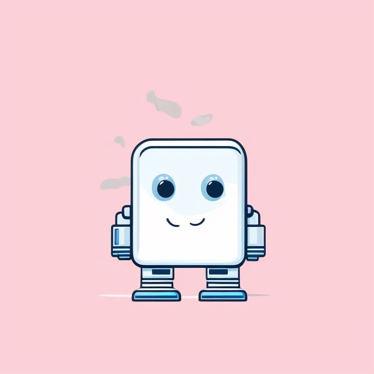 weepy-mule924: A square silver robot in a slightly profile position ...
