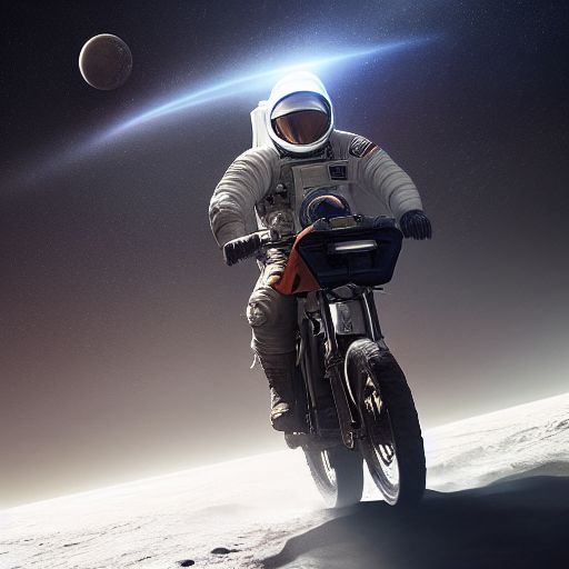 Walk77: astronaut riding a bike on the moon, intricate, highly detailed ...