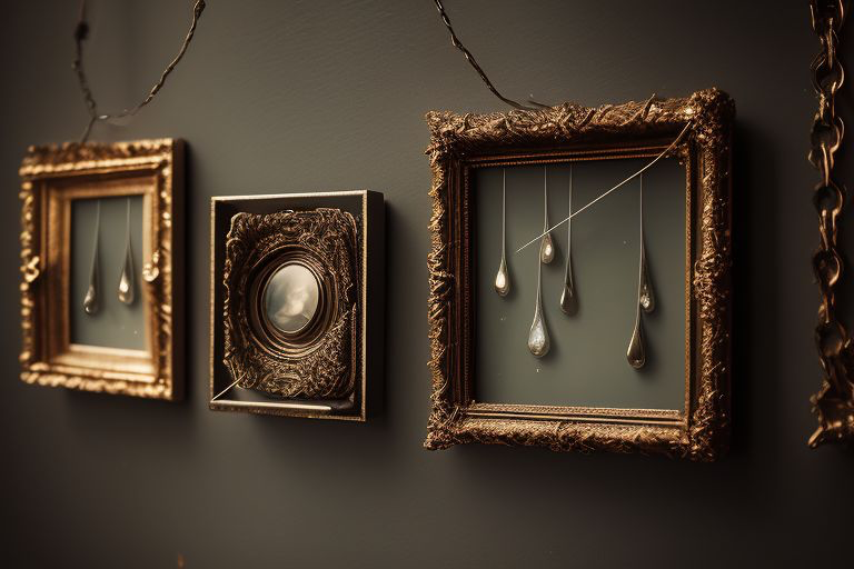 droopy-squid204: One tear made on metal wire in an old antique frame ...