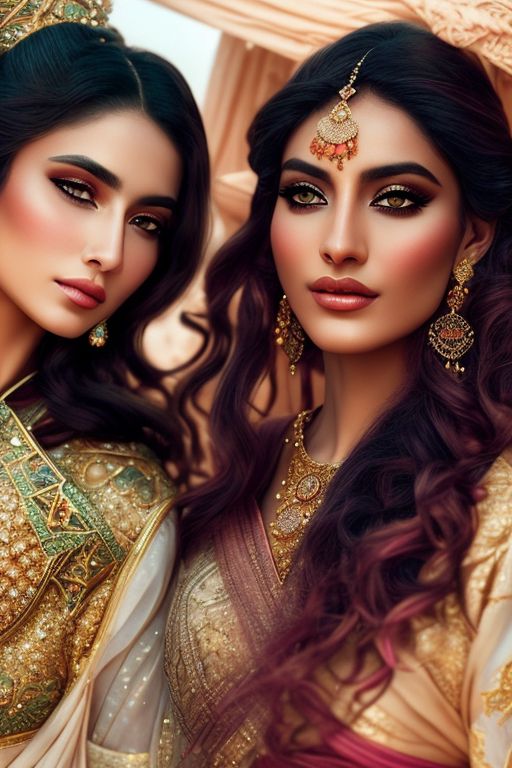 milky-swan39: Two stunning Arab women adorned with breathtaking tresses ...