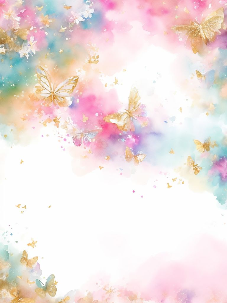 flaky-koala719: glittery butterfly invite, kawaii, pastel colours ...