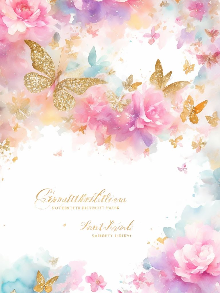 flaky-koala719: glittery butterfly invite, kawaii, pastel colours ...