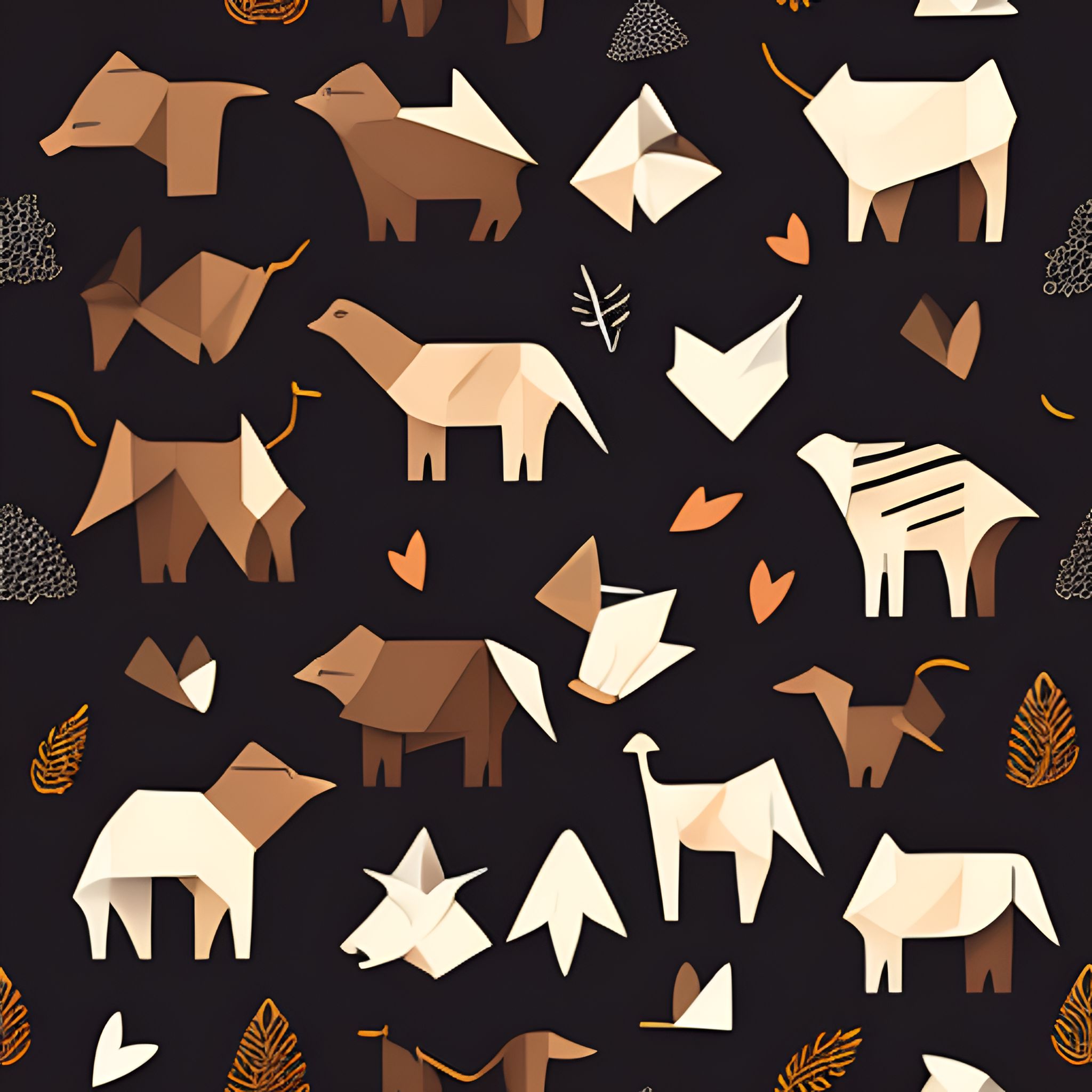 rafaels23: origami pattern animal shapes --tile