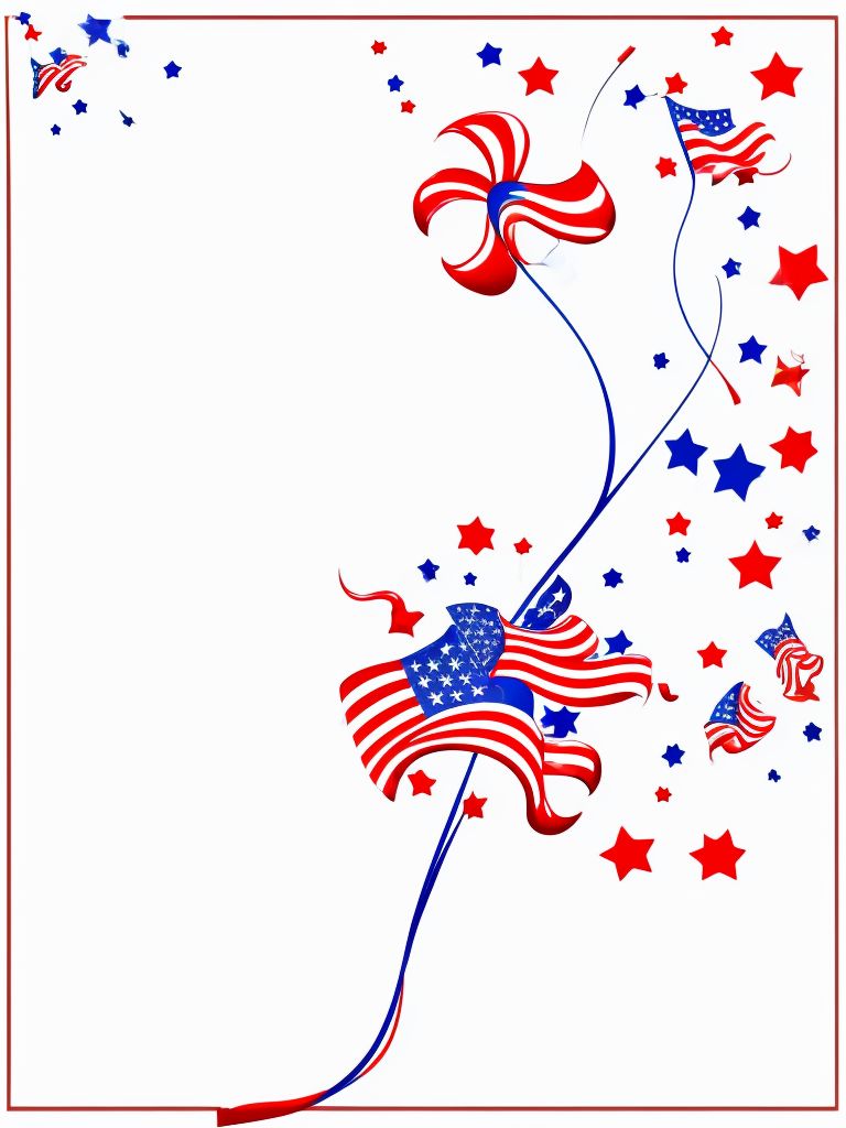 4th Of July Border Coloring
