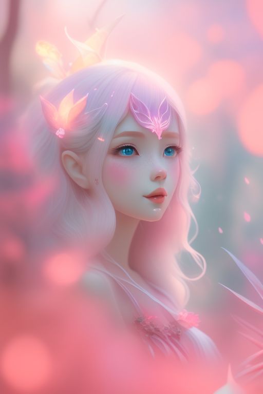 windy-spider129: A wizard fairy anime girl in a dreamy lush red sunny ...