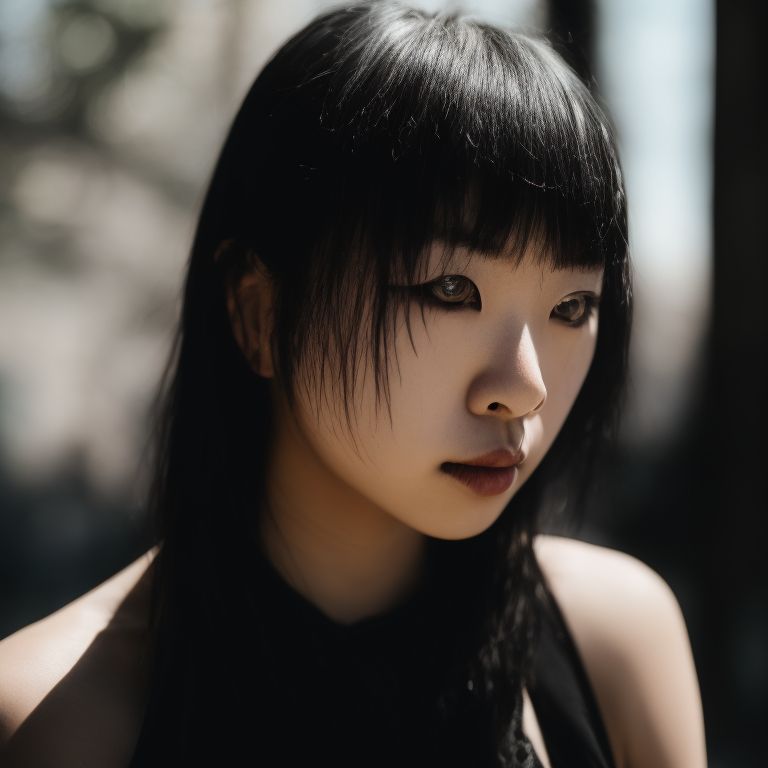 glum-manatee977: Modern goth girl, japanese, asian, Gothic emo