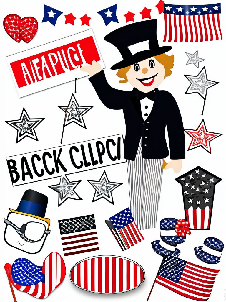 Happy 4th Of July Clipart Black And White