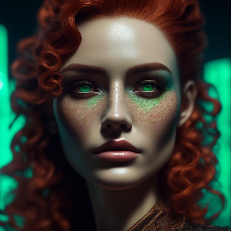 addison: Medium-closeup, 25-year-old woman, curly red hair, freckles ...