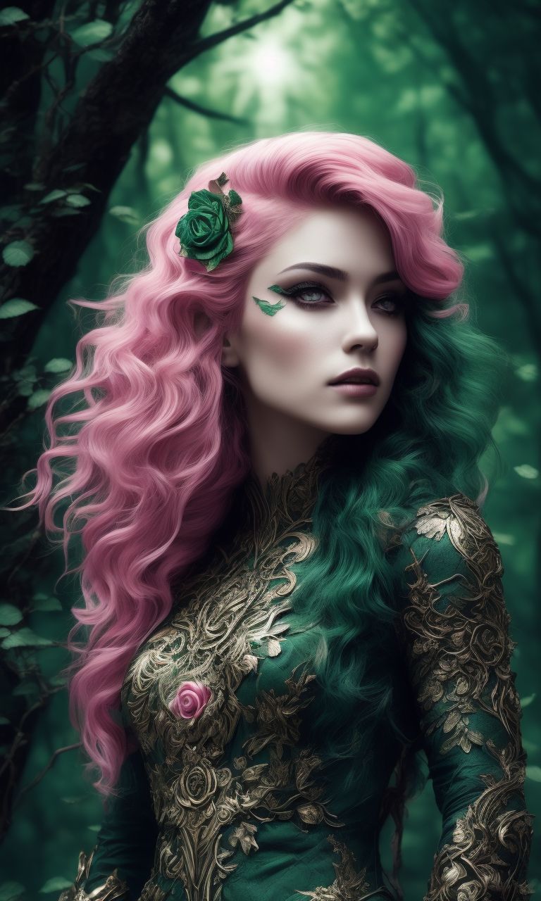 SilverEvermoore: A beautiful dryad with ((3d rose tattoos on her arms ...