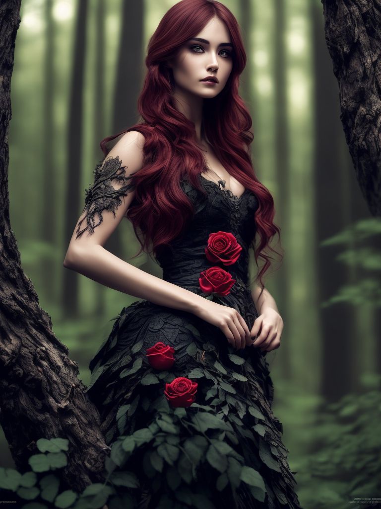 SilverEvermoore: A beautiful dryad with ((3d rose tattoos on her arms ...