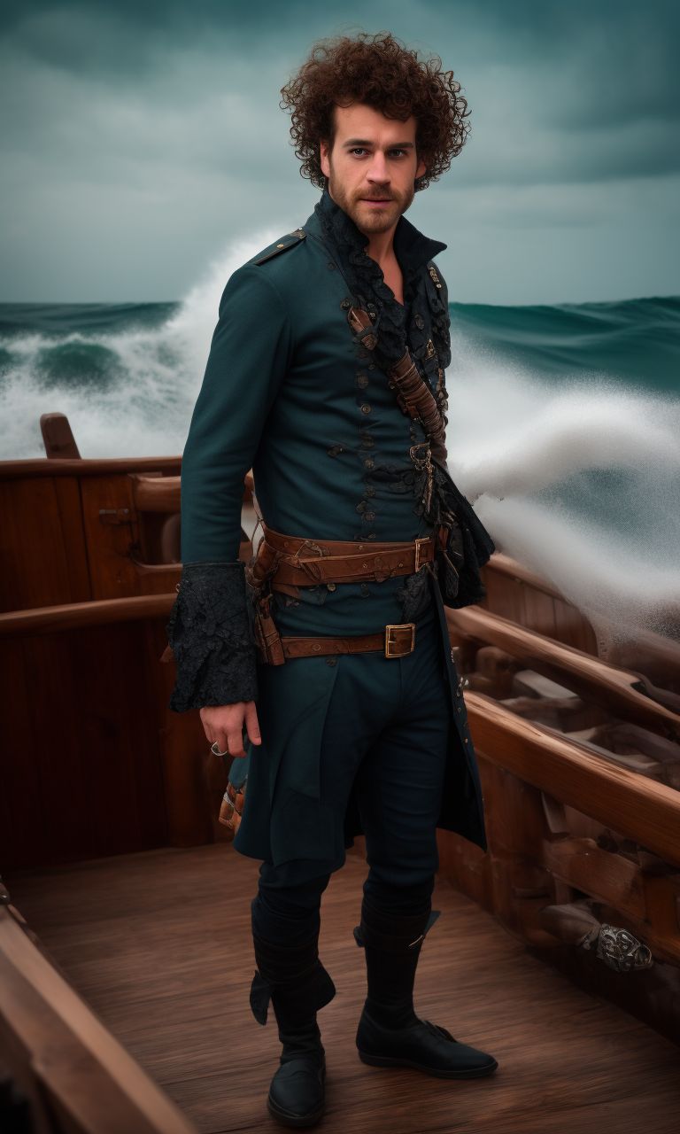 Peter.Wirdemo: a mischievous cunning male smuggler with unruly brown curls