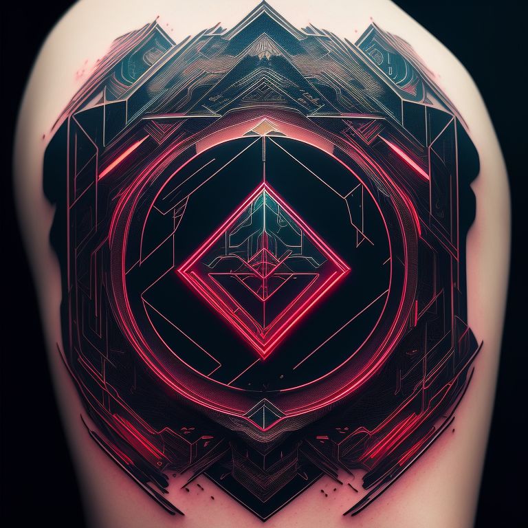 Cyberpunk futuristic tattoo designs photos