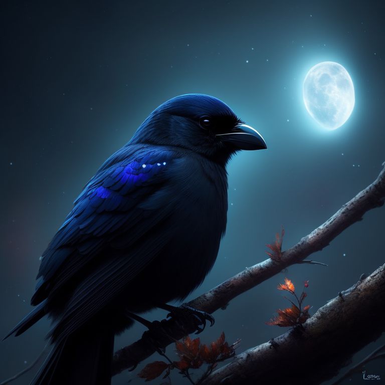 moral-turtle525: a cute adult crow, on top of a handful of blue ...