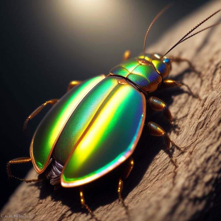 Iridescent Horned Beetle