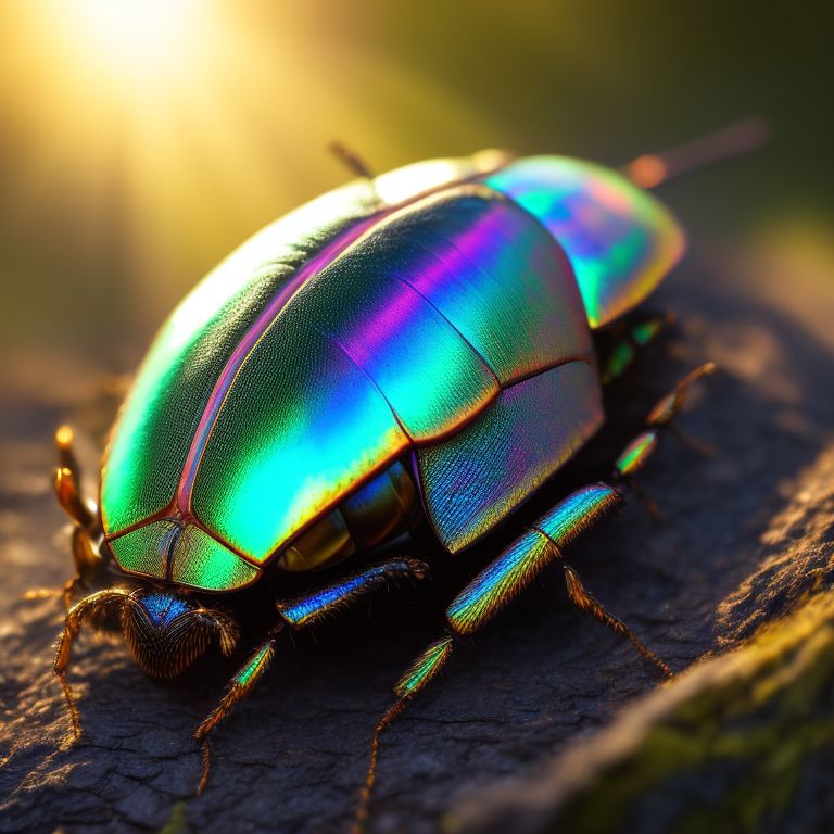 Iridescent Horned Beetle