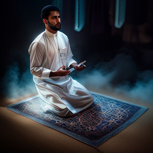 ornery-louse568: muslim man sitting in the prayer mat