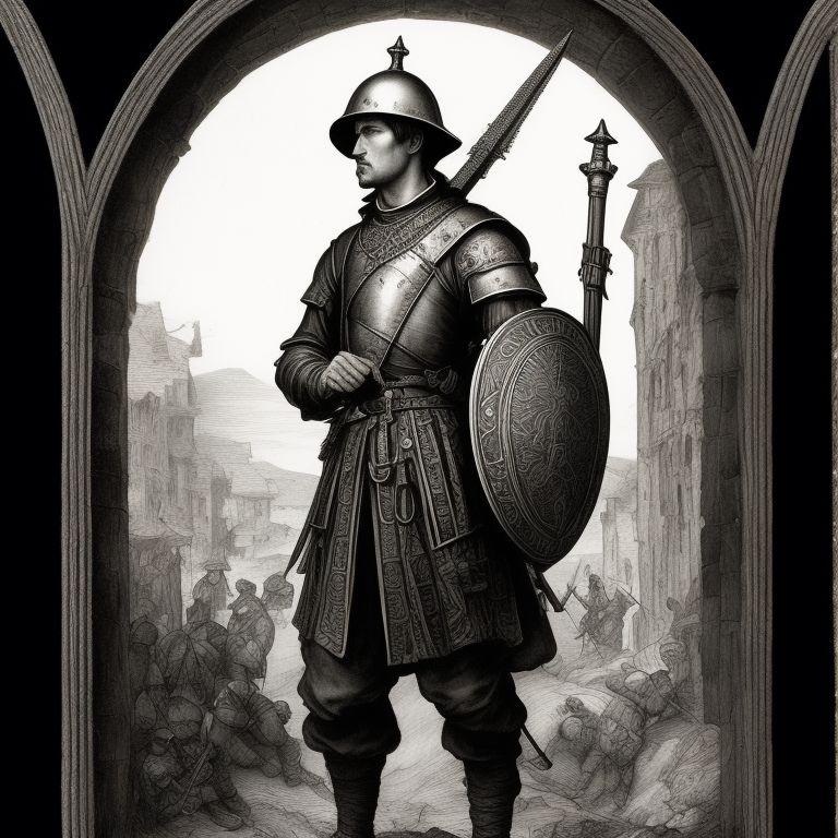 Medieval Soldier Drawing