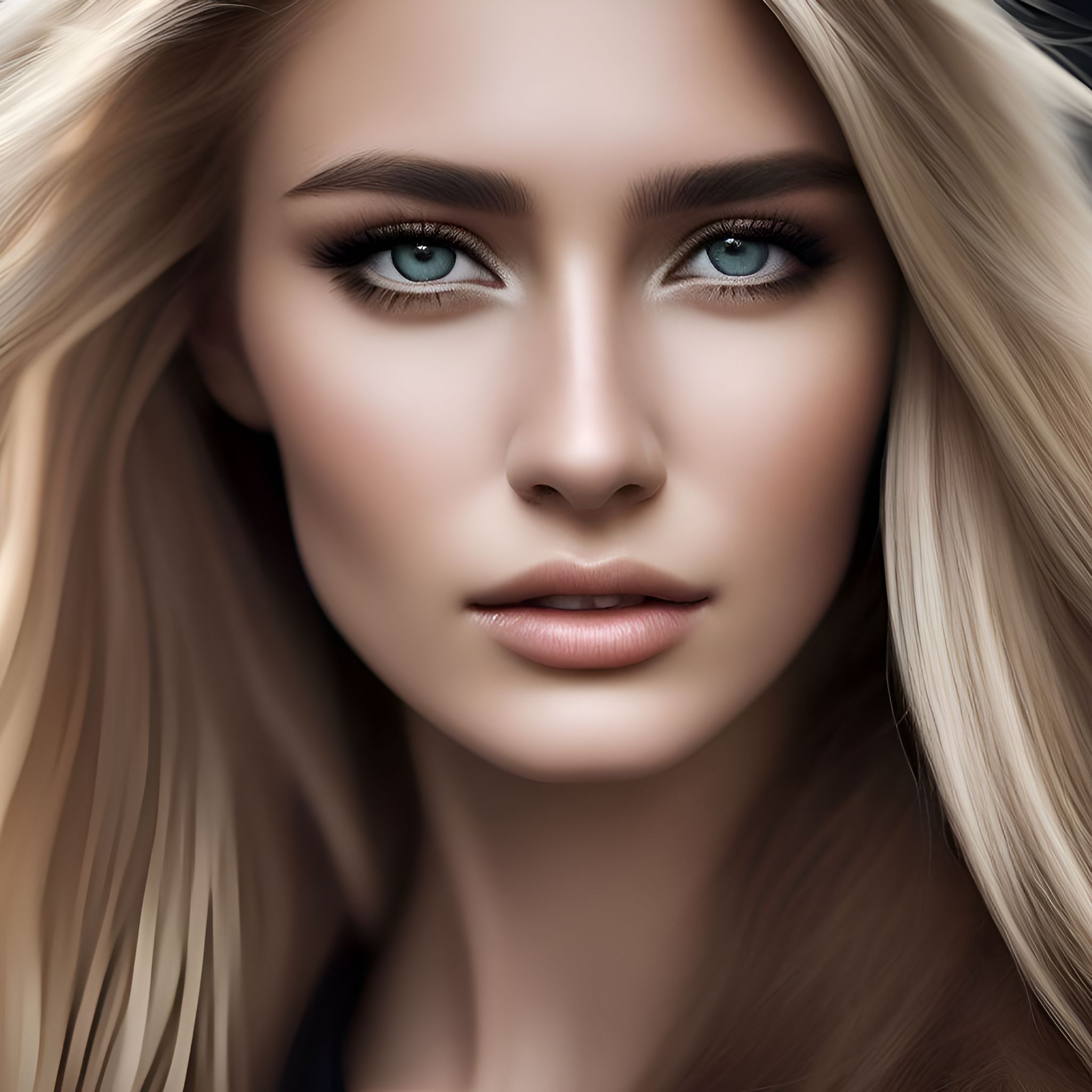 Manuzoom: Young woman, long wild windy flowing blonde hair, ultra ...