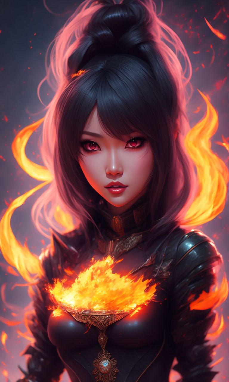 Anime Girl Fire Power