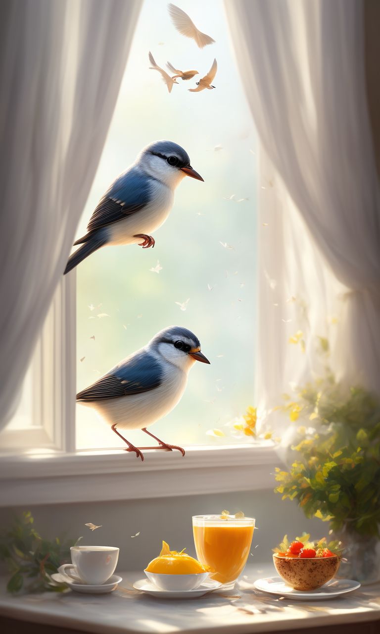 Open Window With Birds