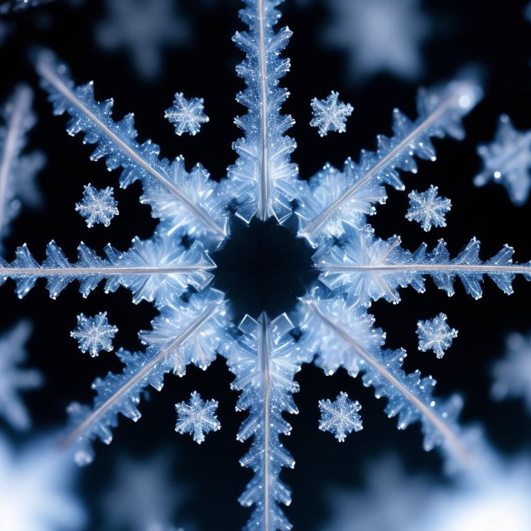 zyhzyh: a close up of a snowflake on a black background, made of ...