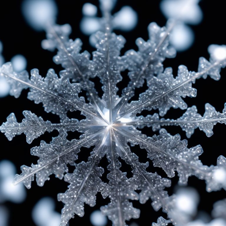 zyhzyh: a close up of a snowflake on a black background, made of ...