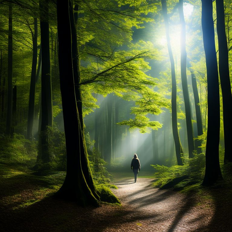 Norian: hobbit walking through the dark forest