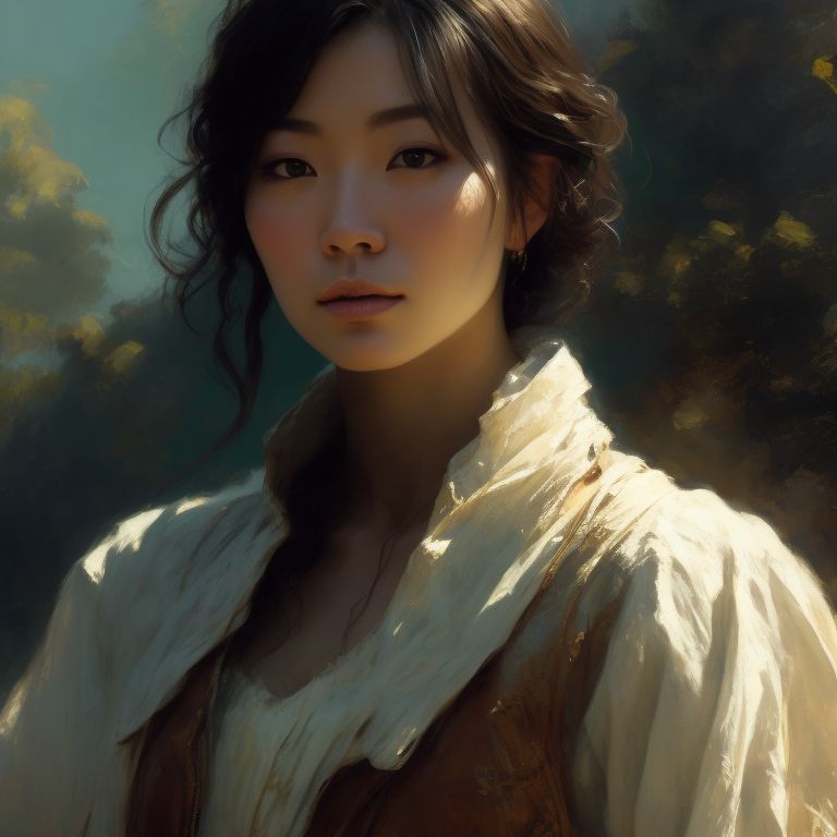 phony-fish354: half body portrait of a beautiful Japanese woman, 20 ...